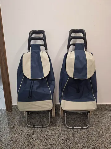 Classifieds: Pair of blue folding shopping trolleys / wheeled shopping ...