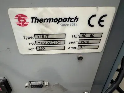 Classifieds: Thermopatch Y151T Heat Press Machine – 2015, 230V ...