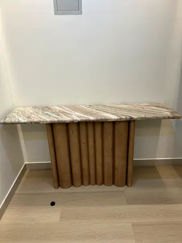 Classifieds: Stunning Marble Console Table with Wooden Column Base ...