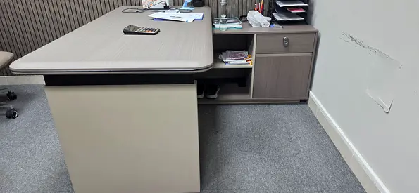 Classifieds: Used Office Desk with Attached Storage Cabinet - Light ...