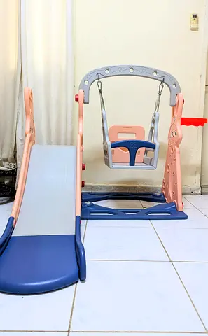 Classifieds: Indoor kids swing,slide and basket hoop set - compact 3-in ...