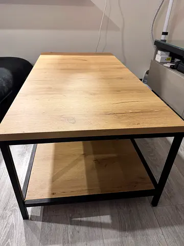 Classifieds: Wooden Top Coffee Table with Black Metal Frame - Good ...