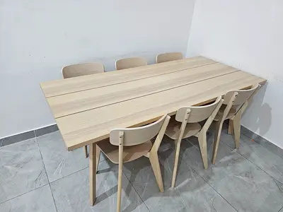 Classifieds: Solid Wood 6-Seater Dining Table with Chairs - Light ...