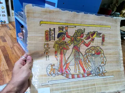 Classifieds: Hand-painted Egyptian Papyrus Artwork depicting Pharaoh 45 ...