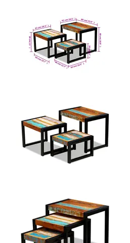 Classifieds: Set of 3 Nesting Side Tables with Reclaimed Wood Tops ...