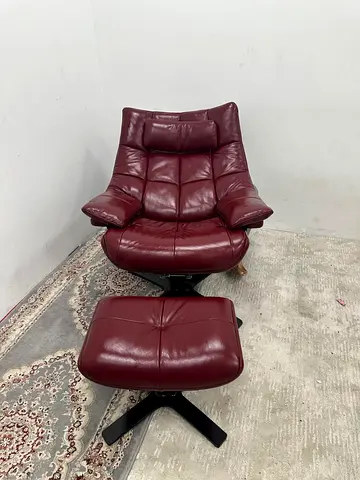 Classifieds: Pure leather natuzzi arm chair with footstool | dubizzle ...
