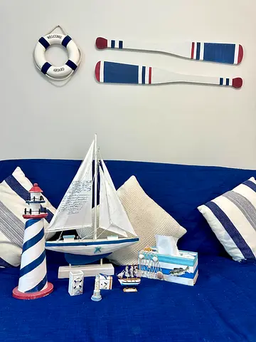 Classifieds: Nautical Decor Set — Boat, Lighthouse, Oars Beach Accents ...