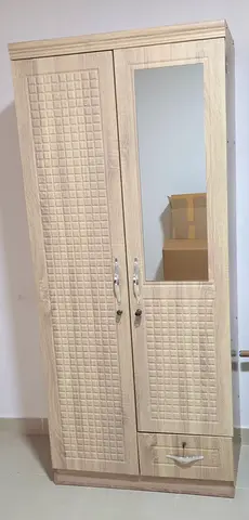 Classifieds: Light wood 2-door wardrobe with mirror and drawer - good ...