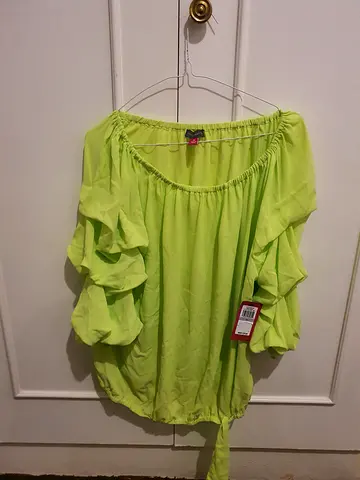 Classifieds: Neon lime off-shoulder blouse, brand new with tags ...