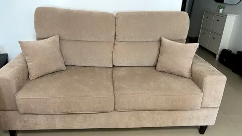 Classifieds: Two Seater Fabric Sofa in Beige with Cushions | dubizzle ...