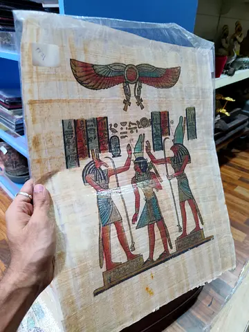 Classifieds: Hand-painted Egyptian Papyrus Panel with Ancient Idols 45 ...