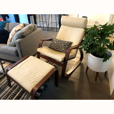 Classifieds: Ikea Poäng rocking chair with ottoman - light beige ...