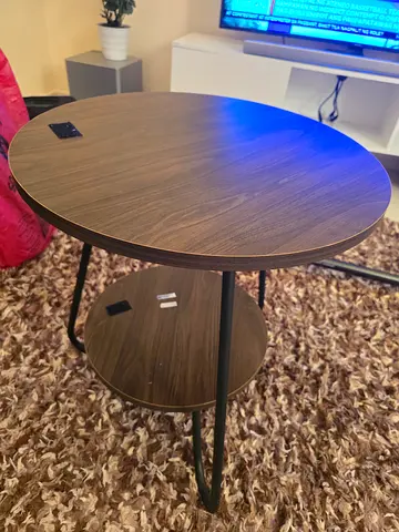 Classifieds: Round Wooden Side Table with Lower Shelf | dubizzle Dubai