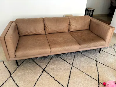 Classifieds: 3-seater tan leather sofa in good used condition ...
