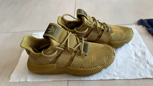 Classifieds: Used Adidas beige knit sneakers - mens size (good ...