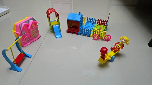 Classifieds: Small blocks plastic playset with swing, slide, seesaw and ...