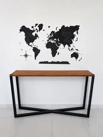 Classifieds: Wood Top Console Table with Black Metal Frame - Modern ...