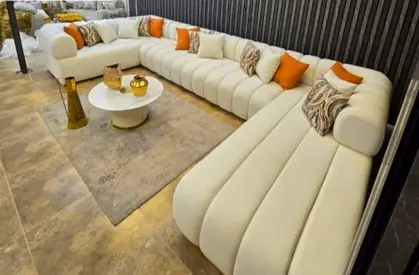 Classifieds: Large Cream U-Shaped Modular Sofa – Modern Low-Back Design ...