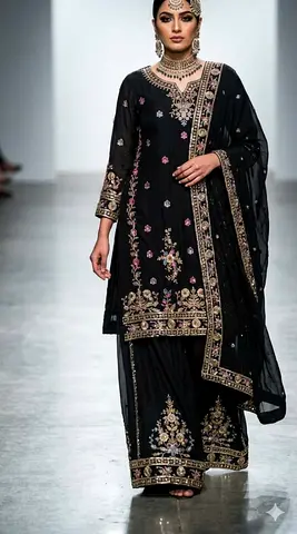 Classifieds: Black Embroidered Pakistani/Indian Salwar Kameez with ...