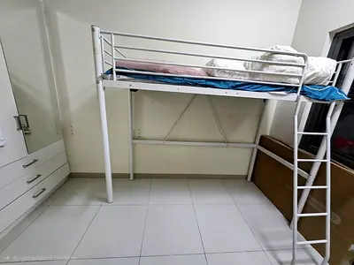Classifieds: White Metal Loft Bed with Ladder - Good Condition ...
