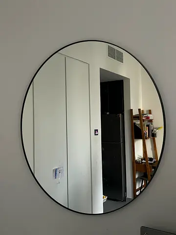 Classifieds: Large Round Wall Mirror with Slim Black Frame - 110cm ...