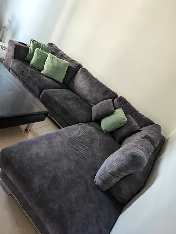 Classifieds: Large L-shaped Grey Fabric Sofa with Chaise | dubizzle Sharjah