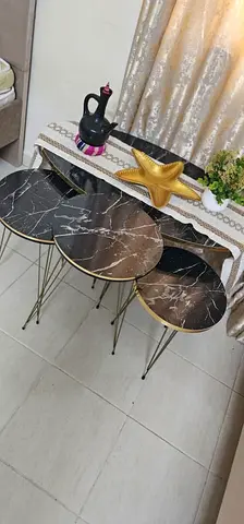 Classifieds: Set of 4 Marble Effect Nesting Side Tables with Gold Legs ...