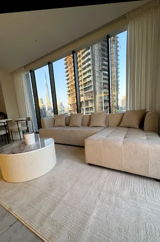 Classifieds: Large Beige L-Shaped Fabric Sofa with Ottoman - Good ...