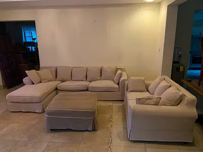 Classifieds: Beige L-shaped Sectional Sofa Set, 2 Seater Soafa, and ...