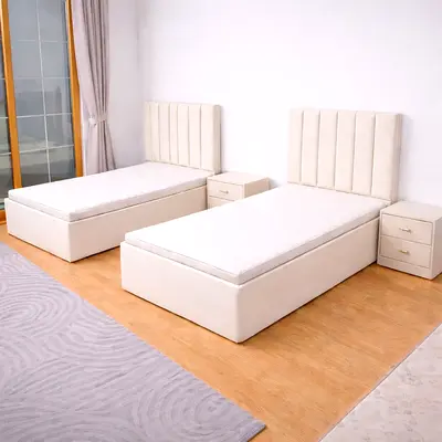 Classifieds: Brand New Pair of cream single beds with upholstered ...