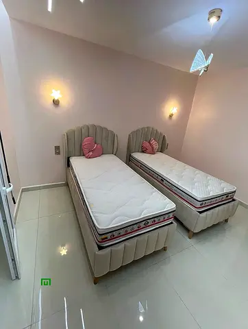 Classifieds: Pair of Single Beds with Mattresses - Beige Upholstered ...