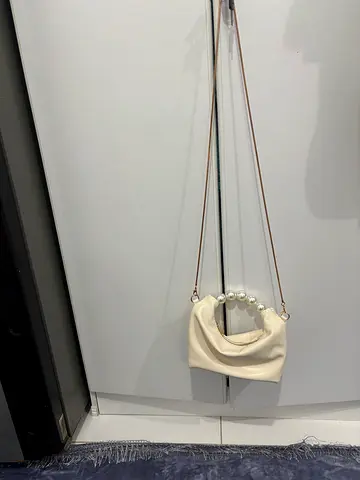 Classifieds: Elegant Cream Handbag with Pearl Handle and Chain Strap ...