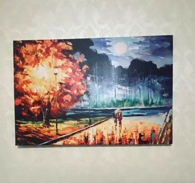 Classifieds: Framed Autumn Park Painting — Canvas Wall Art (Couple ...