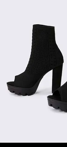Classifieds: Womens Black Open Toe Sock Boots with Platform Heel ...