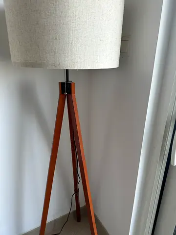Classifieds: Wooden Tripod Floor Lamp with Fabric Shade | dubizzle Abu ...