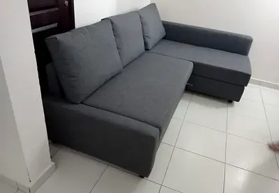 Classifieds: ikea Dark grey L-shaped sofa with chaise (good condition ...