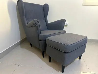 Classifieds: STRANDMON wing armchair with footstool - brown (IKEA ...