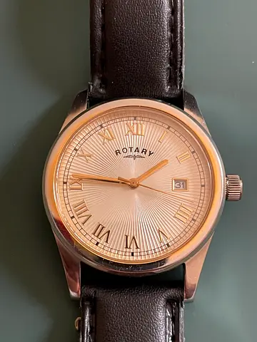 Classifieds: Rotary wristwatch with brown leather strap and date window ...