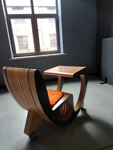 Classifieds: Unique Curved Wooden Study Chair with Attached Table and ...