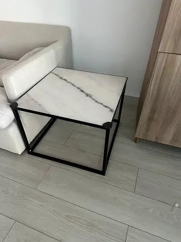 Classifieds: Real Marble-top Side Table with Black Metal Frame ...