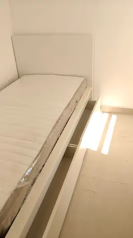 Classifieds: White Single Bed Frame with Built-in Drawers and Mattress ...