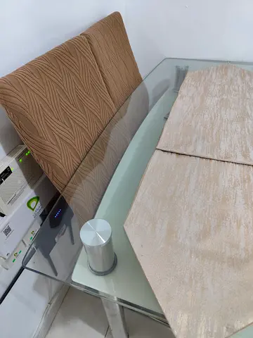 Classifieds: Glass Dining Table with Padded Back Chairs - Good ...