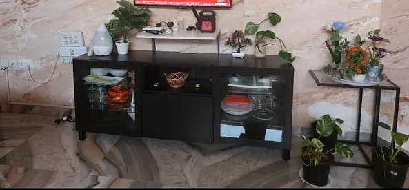Classifieds: Dark Wood Entertainment TV Unit with Glass Doors — Good ...