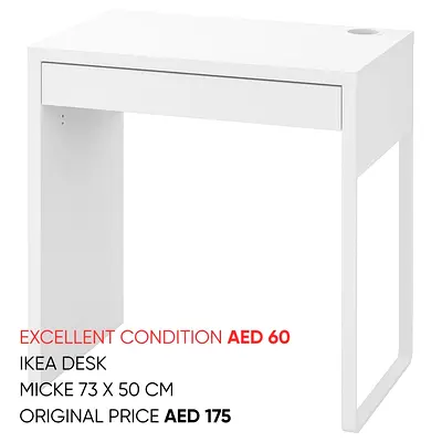 Classifieds: IKEA MICKE small white desk - 73x50 cm, excellent ...