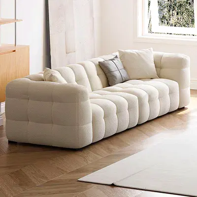 Classifieds: Modern Cream Tufted 3-Seater Sofa - Comfortable Bouclé ...