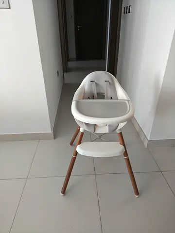 Classifieds: Wooden-leg white baby high chair with tray - good ...