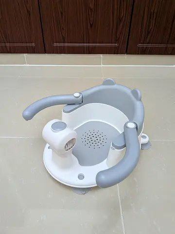 Classifieds: Baby Bath Seat with Suction Base — Grey/White, Good ...