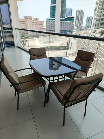 Classifieds: Outdoor balcony dining set - 4 cushioned chairs with glass ...