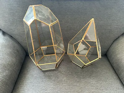Classifieds: Pair of geometric glass terrariums / decorative vases ...