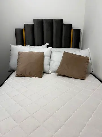 Classifieds: Small double upholstered bed frame with padded headboard ...
